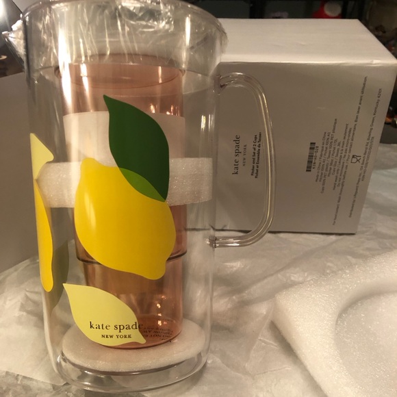 kate spade | Kitchen | Bnwt Kate Spade Pitcher And 2 Cups Fabfitfun ...